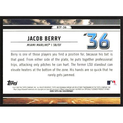 2023 Bowman Scouts Top 100 #BTP-36 Jacob Berry - Buy from our Sports ...